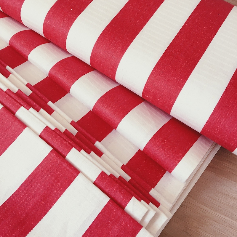 Red Striped Fabric - Etsy