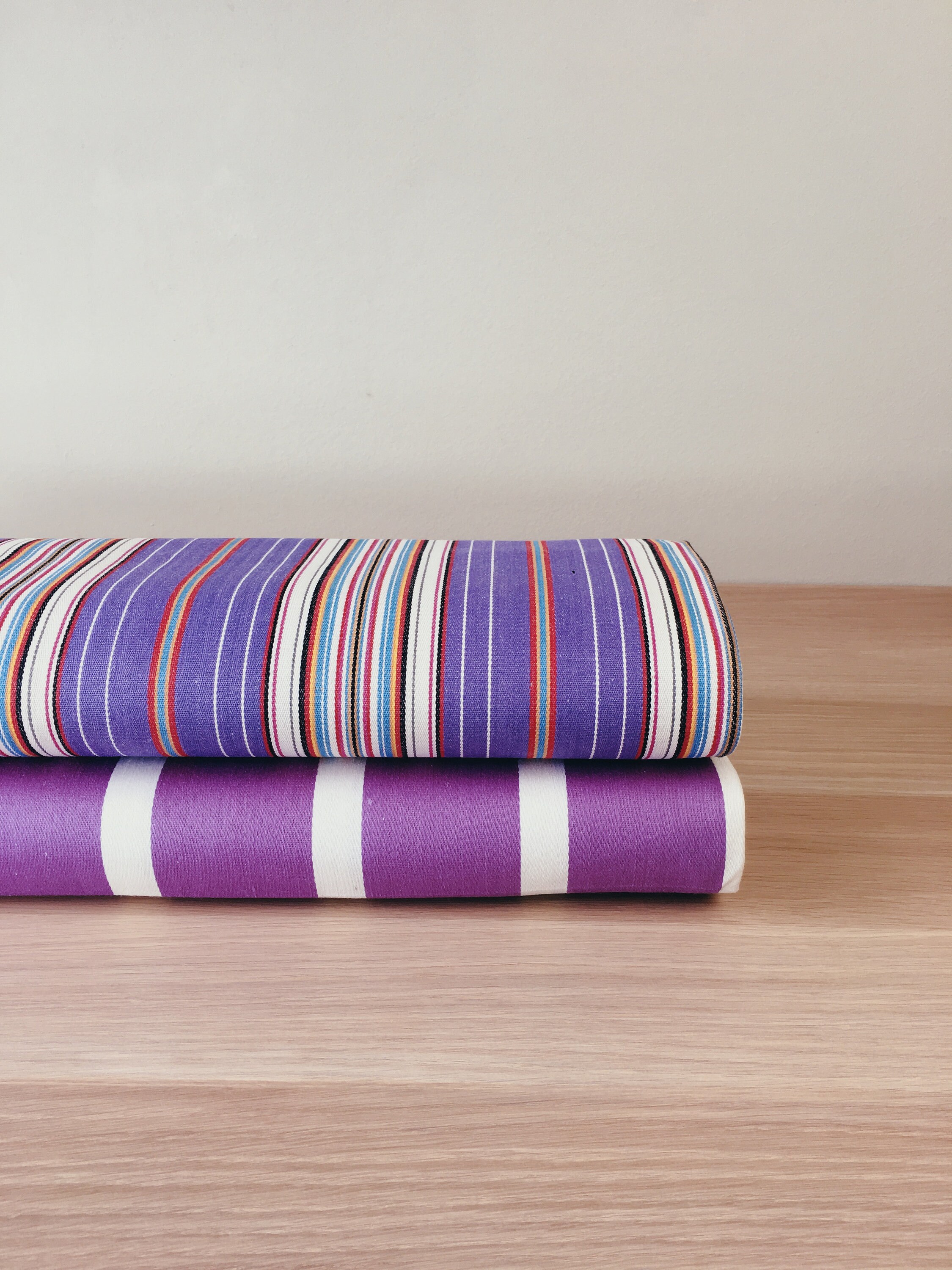 Per Yard - Antique European Ticking Fabric Genuine Color Lilac Stripes ...
