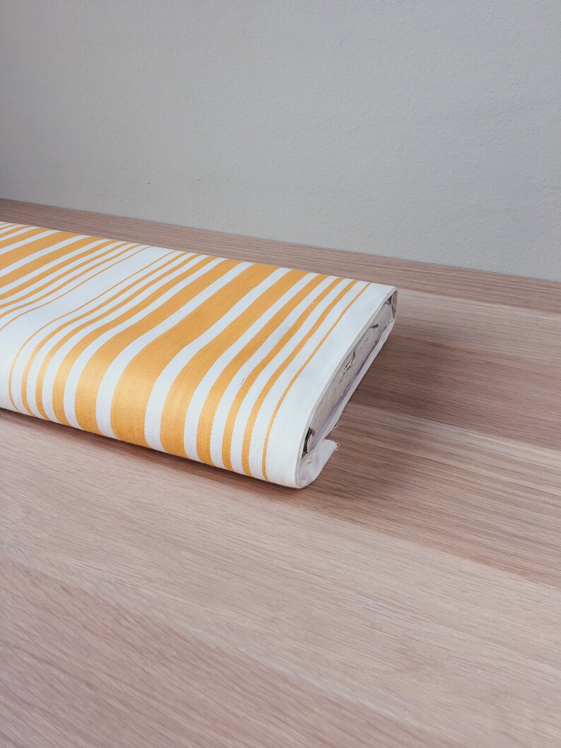 WAITLIST - Antique Yellow Ticking Fabric Stripes Mid 1900s Cotton ...