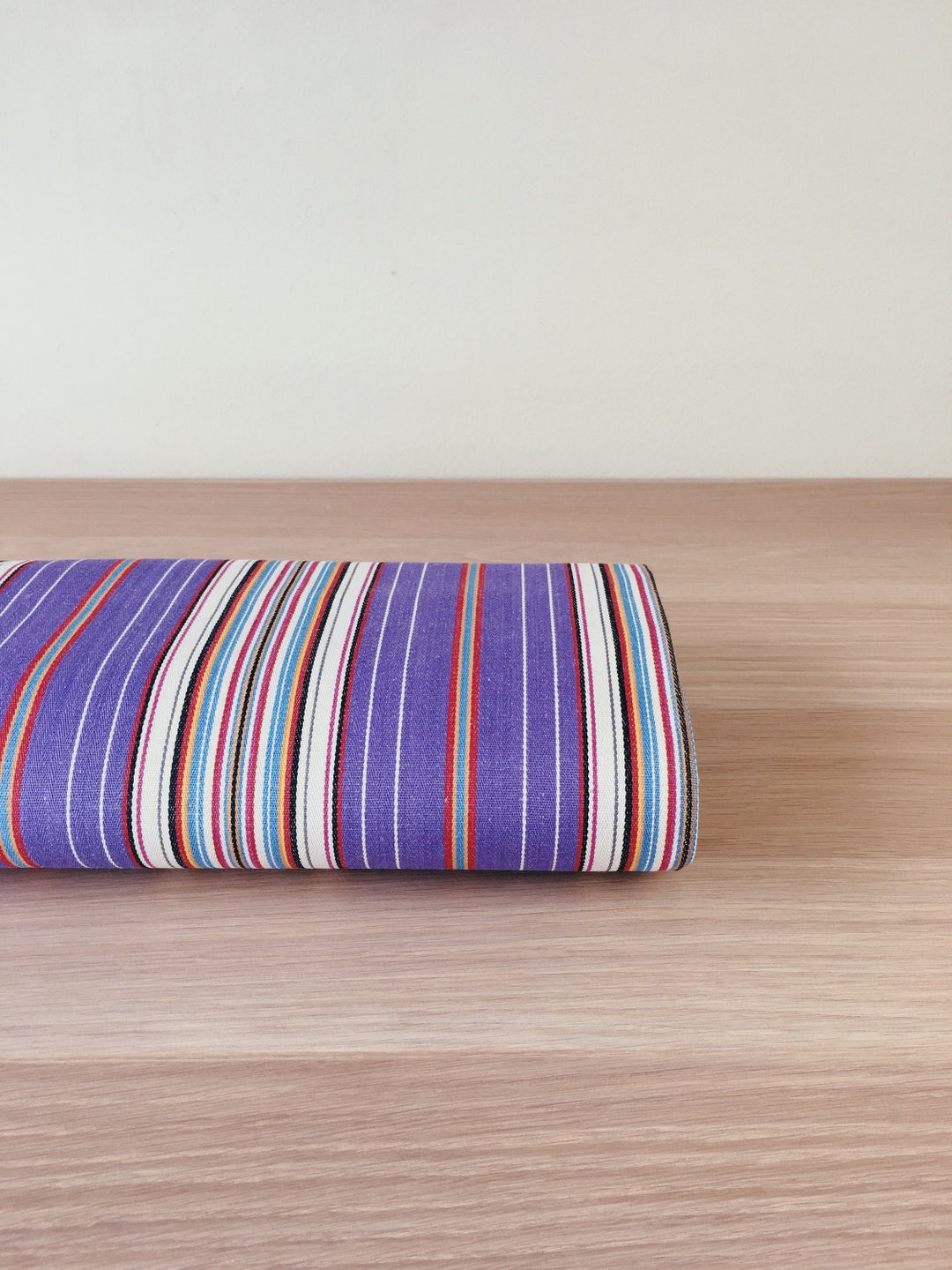 Per Yard - Antique European Ticking Fabric Genuine Color Lilac Stripes ...