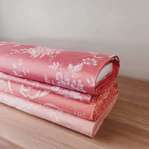 Pink Vintage Fabric Floral Ticking C1950 Vintage Fabric - Etsy