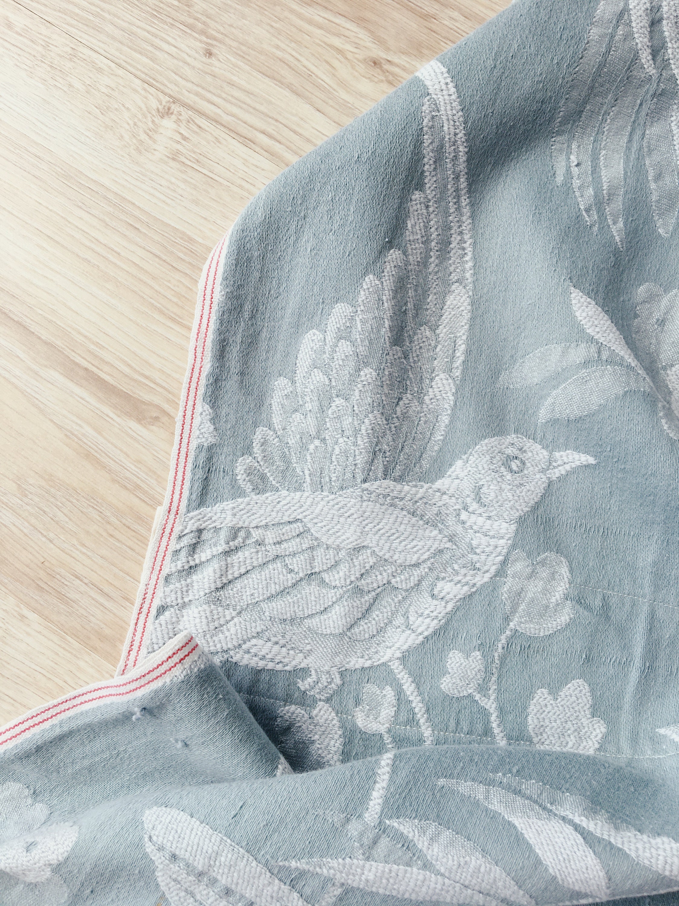 RESERVED - HISTORIC Antique Faded Grey Birds Ticking Fabric Rare 1900s ...