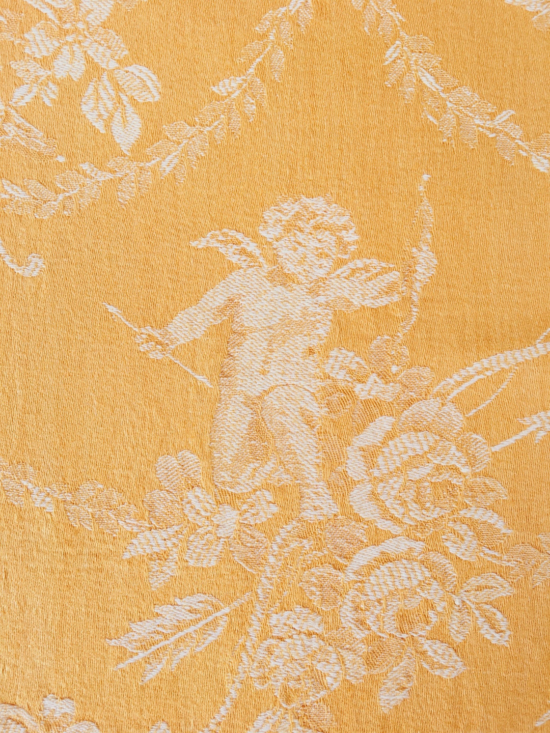 WAITLIST - 19"x49" Rare Antique French Cupid Motif Ticking Fabric ...