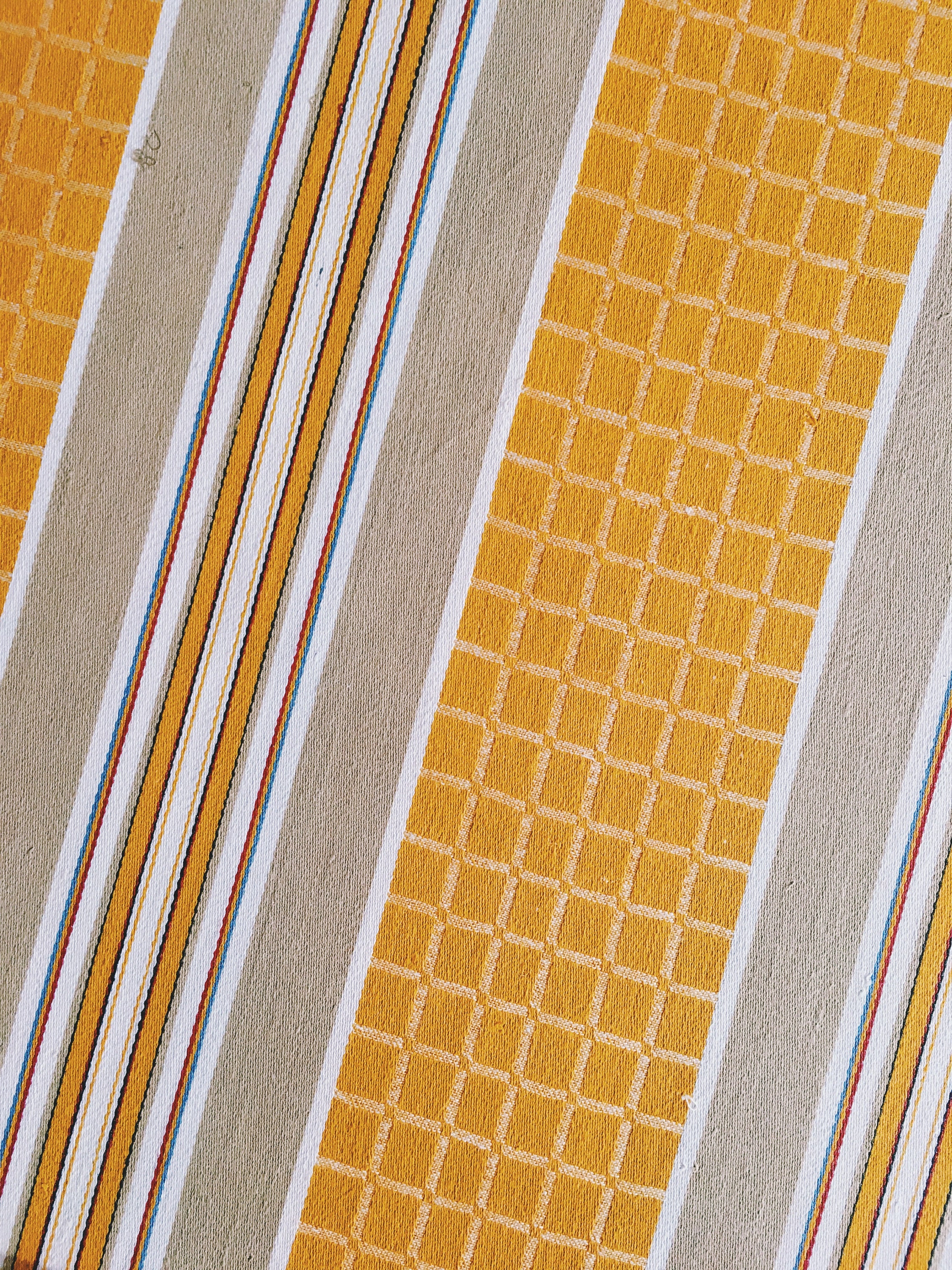 Per Yard - Antique European Ticking Fabric Dijon Yellow Stripes UNUSED ...