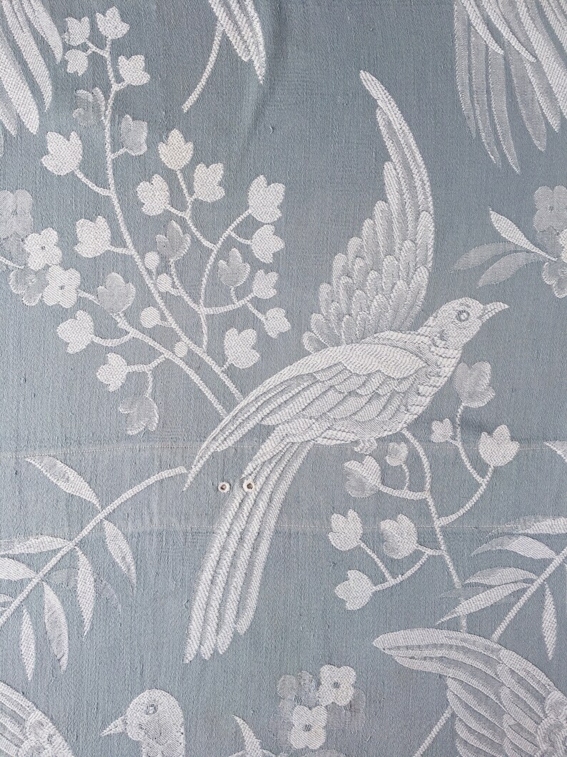 RESERVED - HISTORIC Antique Faded Grey Birds Ticking Fabric Rare 1900s ...