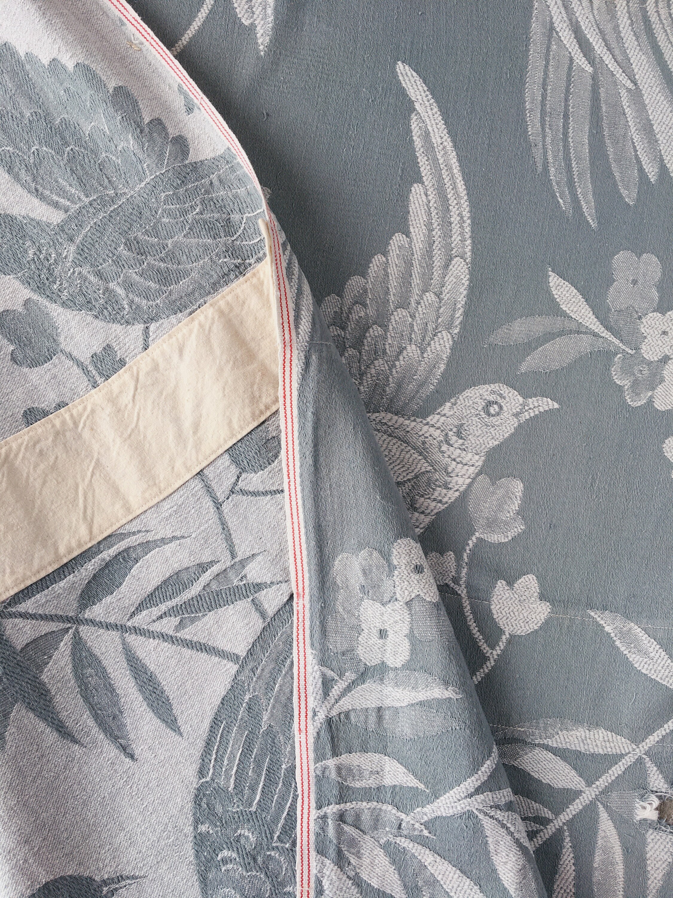 RESERVED - HISTORIC Antique Faded Grey Birds Ticking Fabric Rare 1900s ...