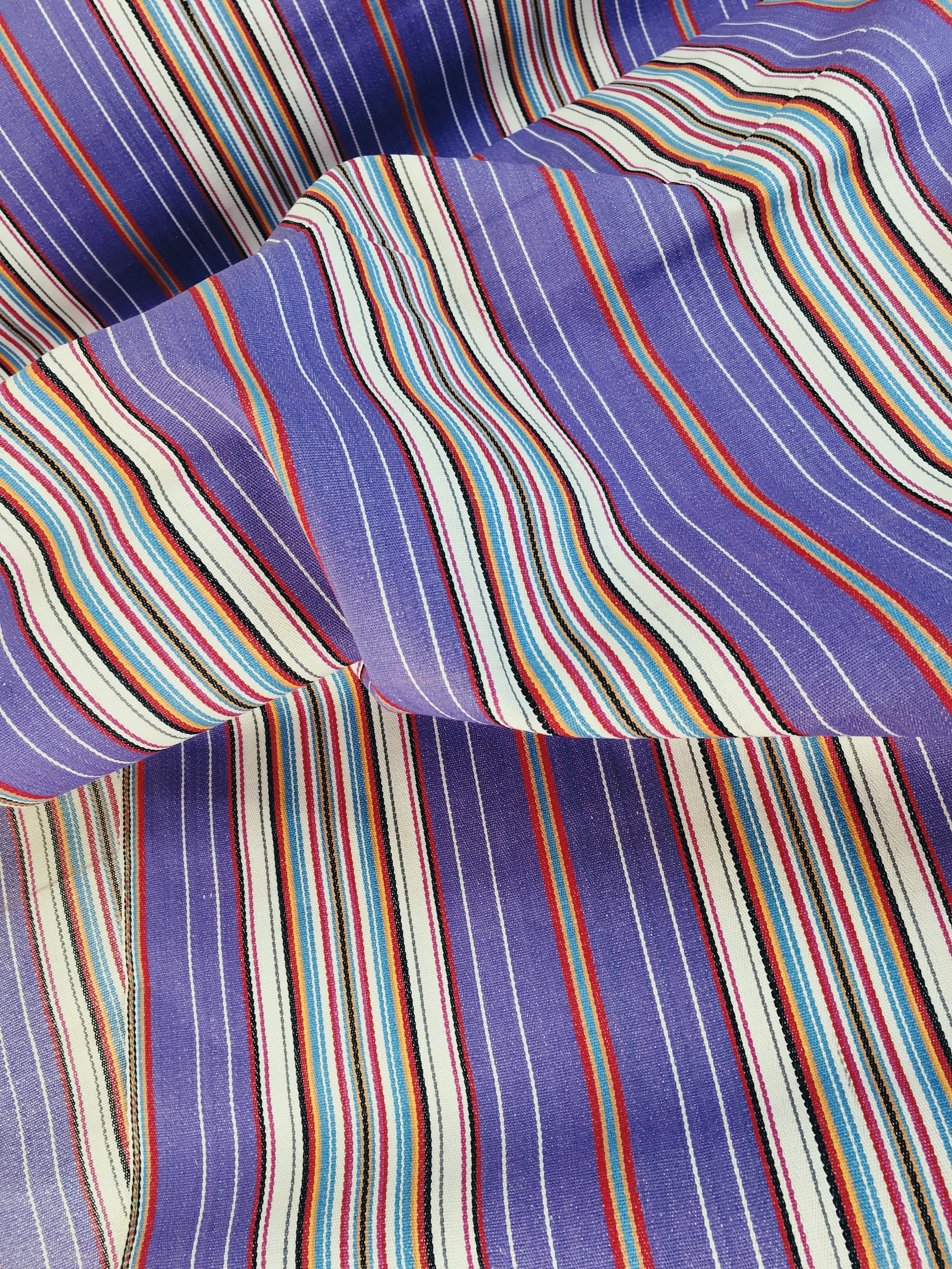 Per Yard - Antique European Ticking Fabric Genuine Color Lilac Stripes ...