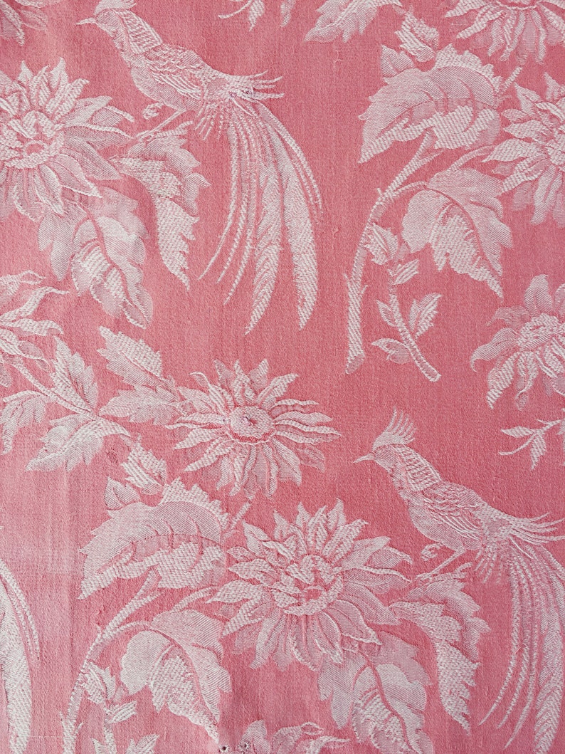 1950s Rare Antique Ticking Fabric BEAUTIFUL Light Pink Damask | Etsy