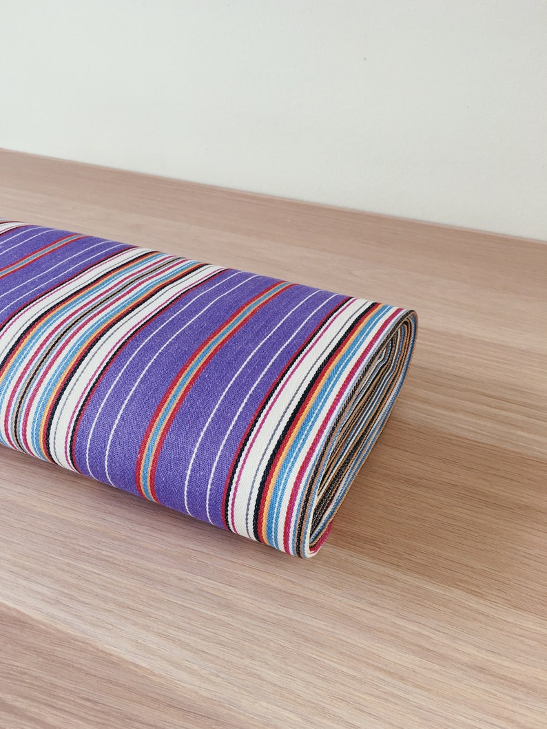Per Yard - Antique European Ticking Fabric Genuine Color Lilac Stripes ...