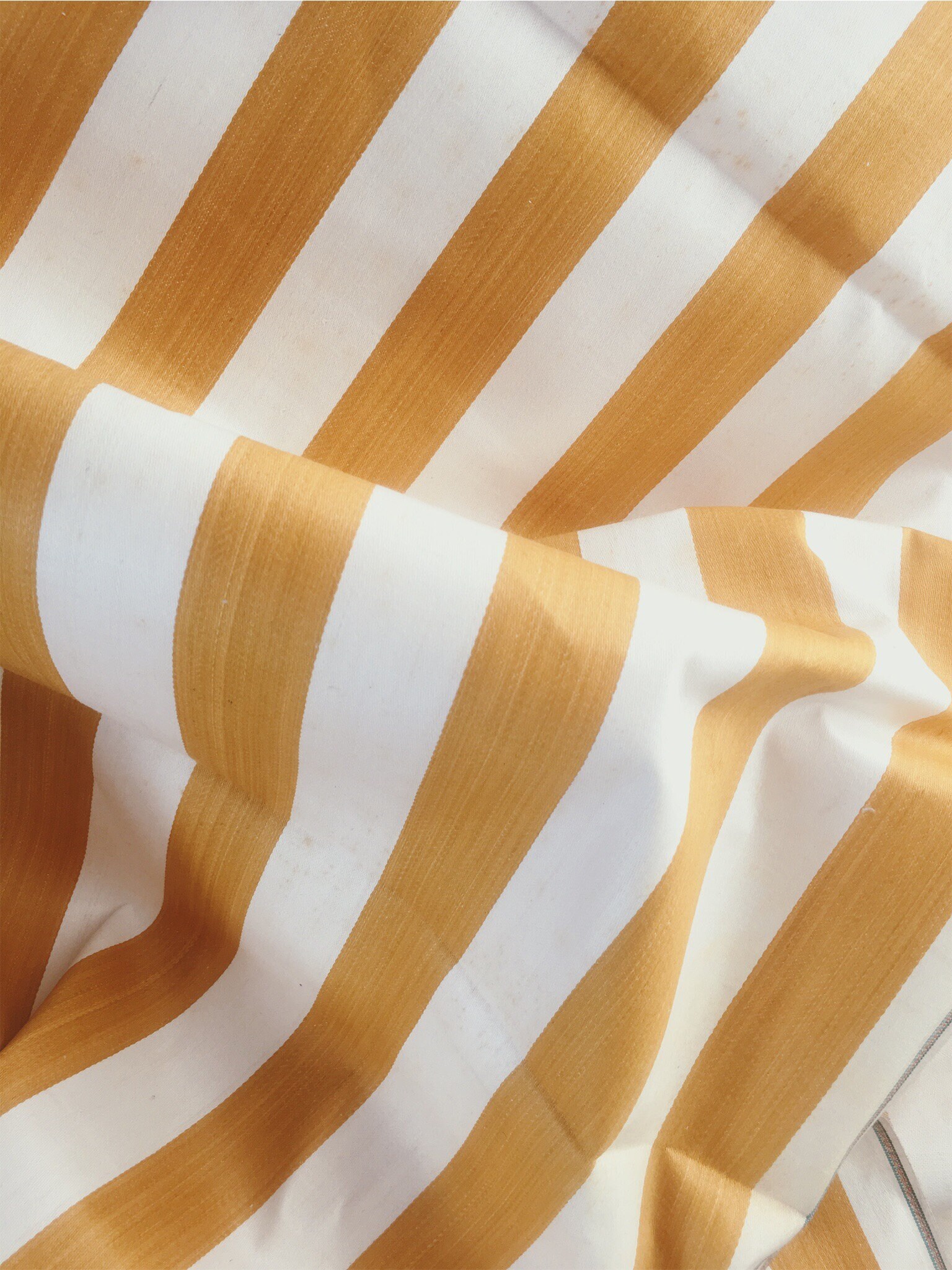WAITLIST - Mustard Yellow Stripes Antique Ticking Fabric Cotton SOFT ...
