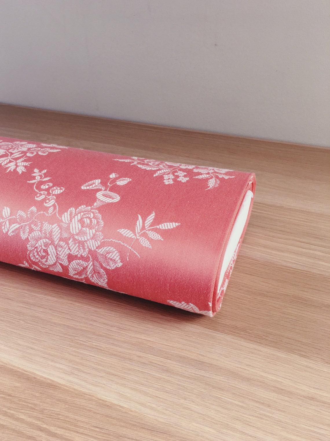 Pink Vintage Fabric Floral Ticking C1950 Vintage Fabric - Etsy
