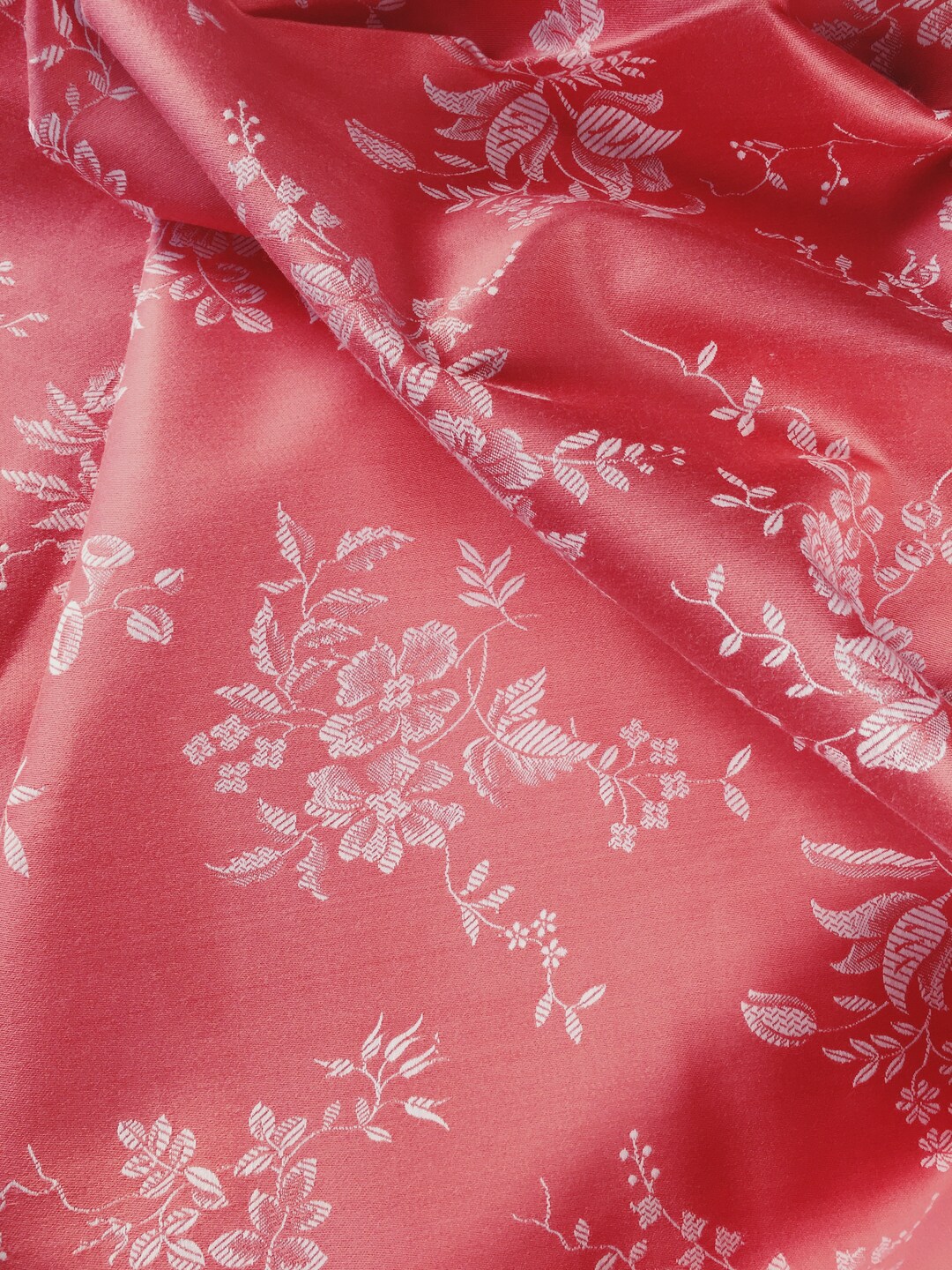 Pink Vintage Fabric Floral Ticking C1950 Vintage Fabric - Etsy