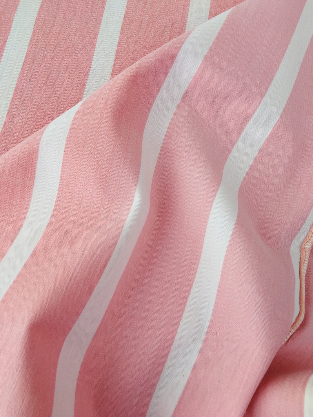 Fabric SAMPLE 4"x4" - Soft Pink Vintage Fabric Ticking DELICIOUS Candy ...