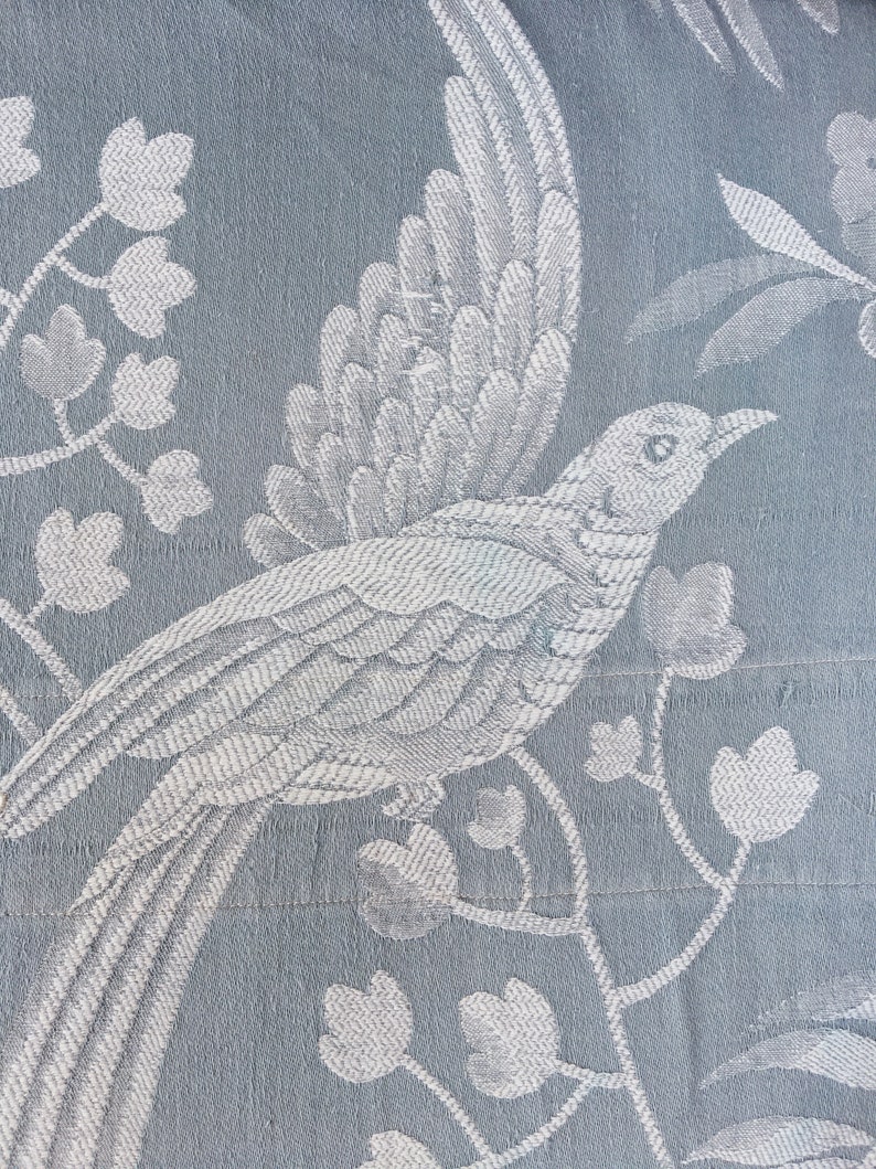 RESERVED - HISTORIC Antique Faded Grey Birds Ticking Fabric Rare 1900s ...
