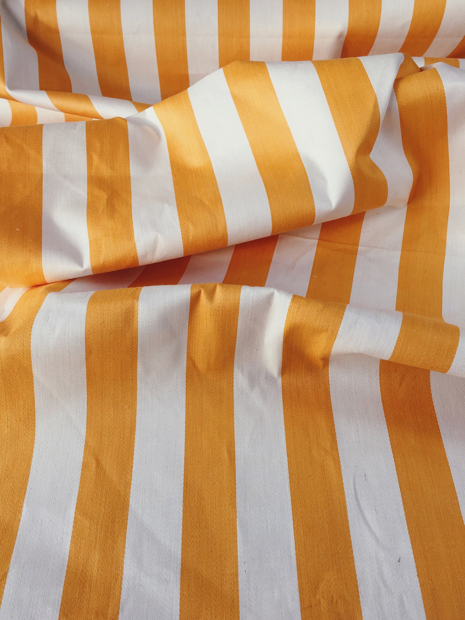Choose! Antique Yellow Ticking Fabric Stripes Mid 1900s Cotton Yardage ...