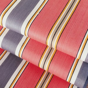 4" X 4" SAMPLE - Antique Ticking Fabric Orange & Gray Striped Unused ...