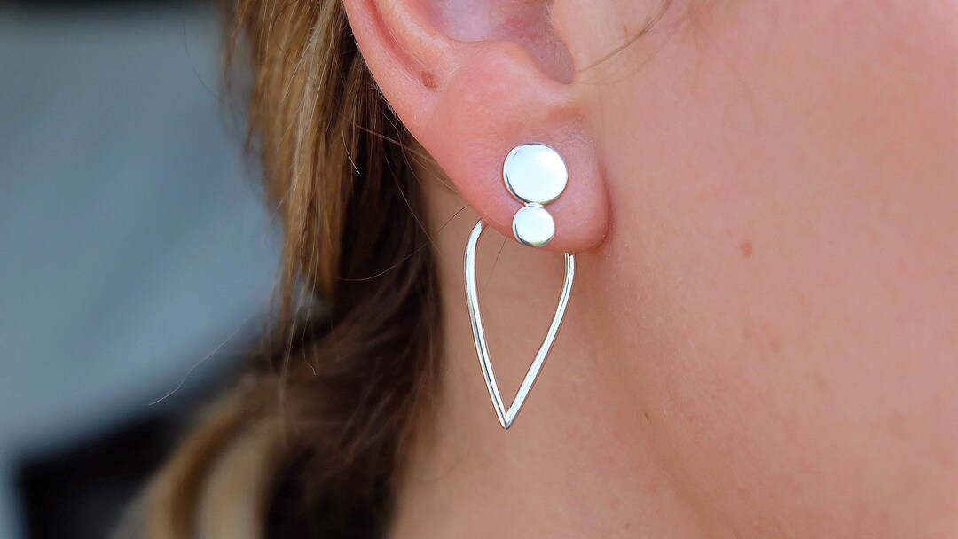 EMILIA Twin Circle Sterling Silver Earrings – Handmade by Lovisa ...