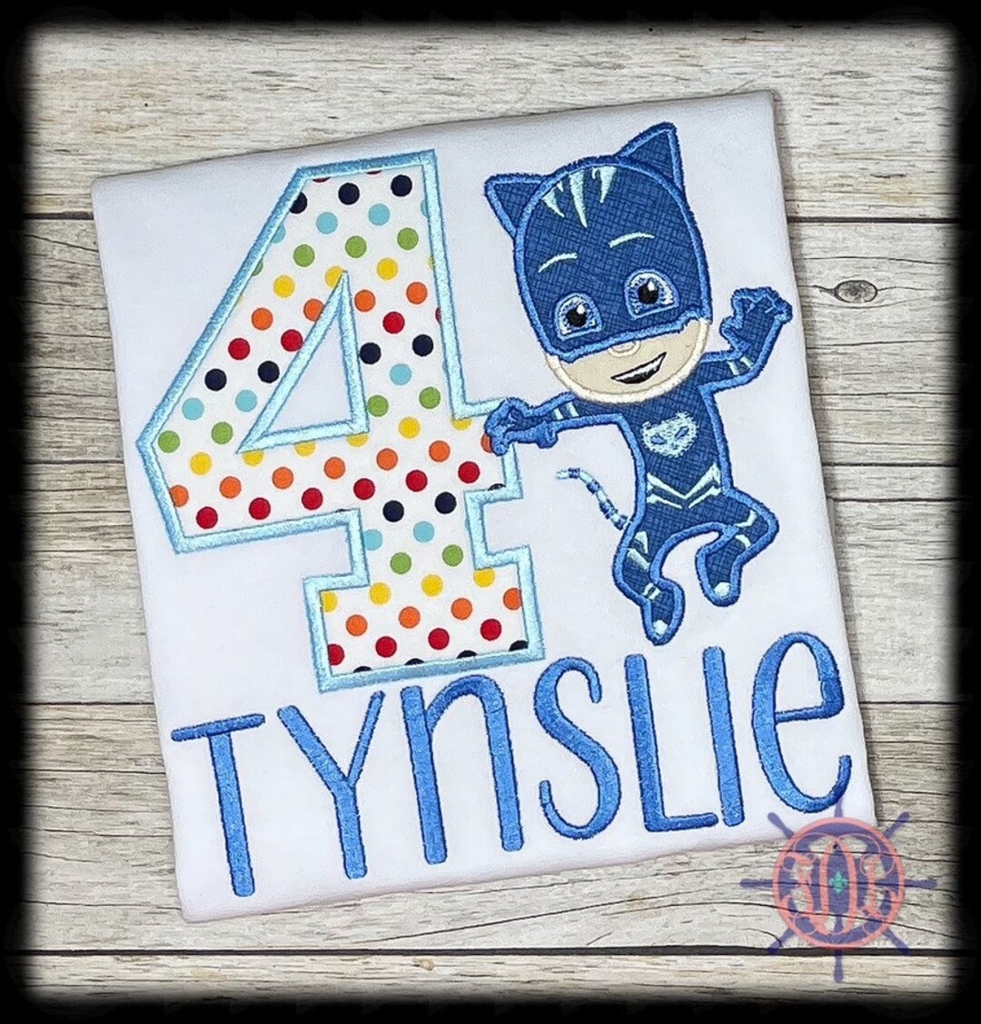 Cat Boy Birthday Shirt, Pajama Hero Birthday Shirt - Etsy