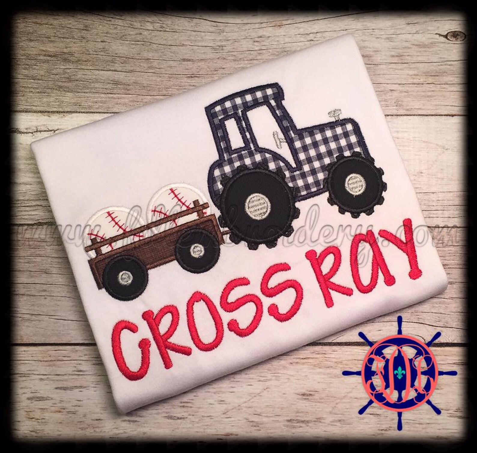 Boy's Tractor With Baseballs Baseball Tractor Applique - Etsy