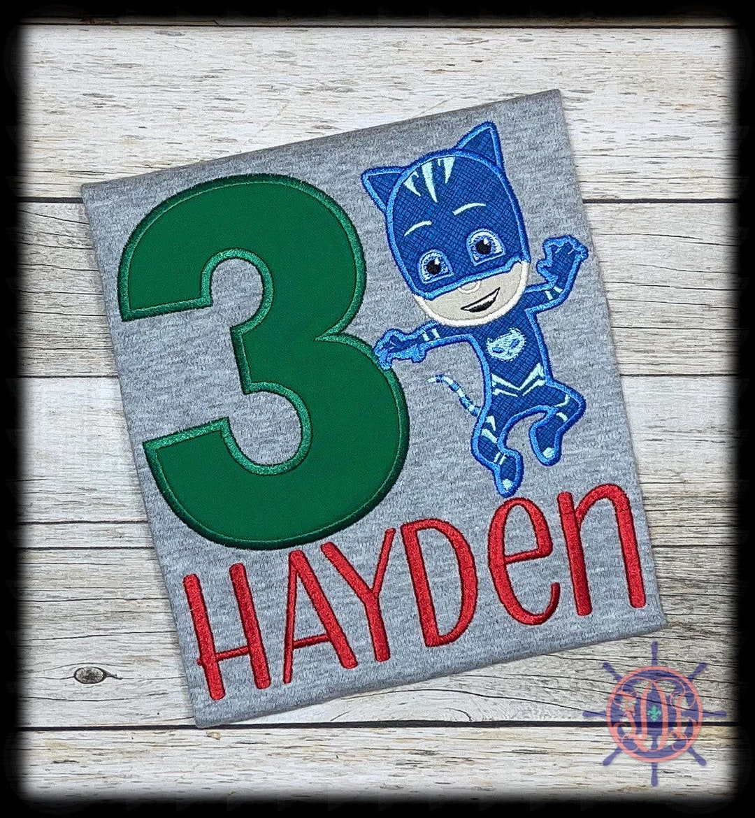 Cat Boy Birthday Shirt, Pajama Mask Birthday Shirt, Pajama Mask Cat Boy ...