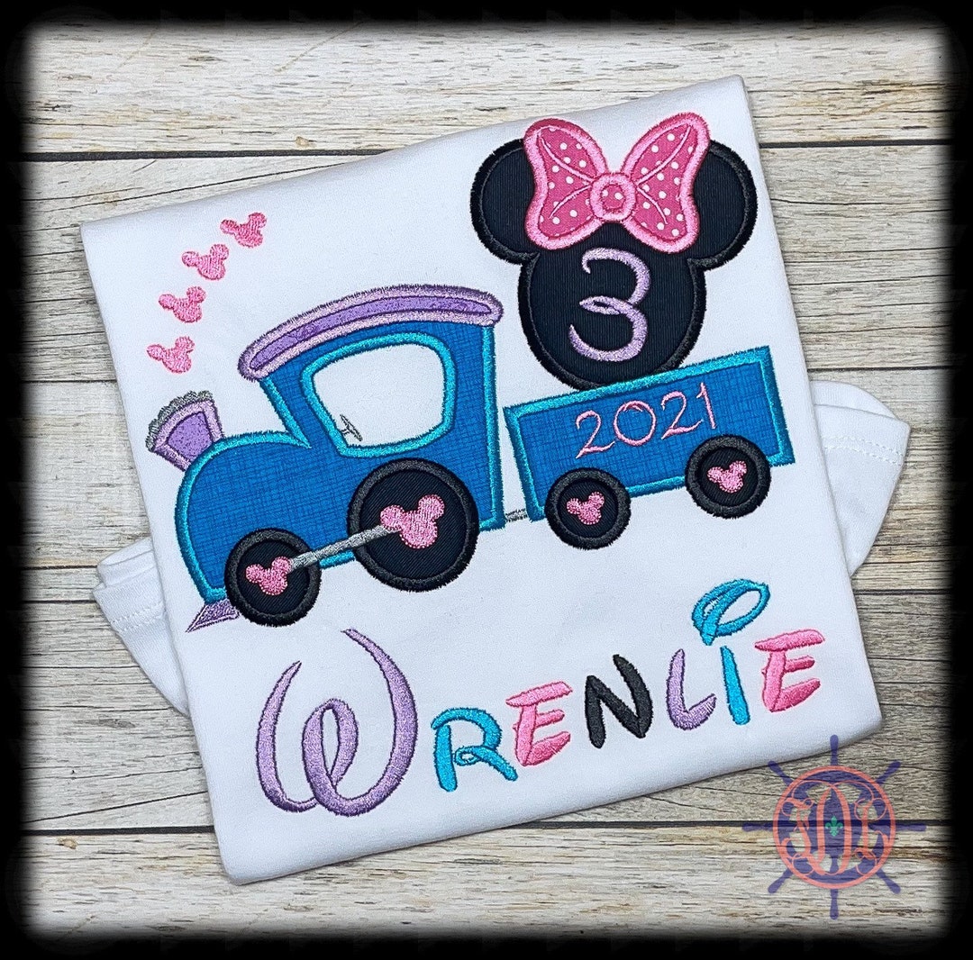 Minnie Birthday Shirt, Minnie Train Birthday Shirt, Train Applique ...