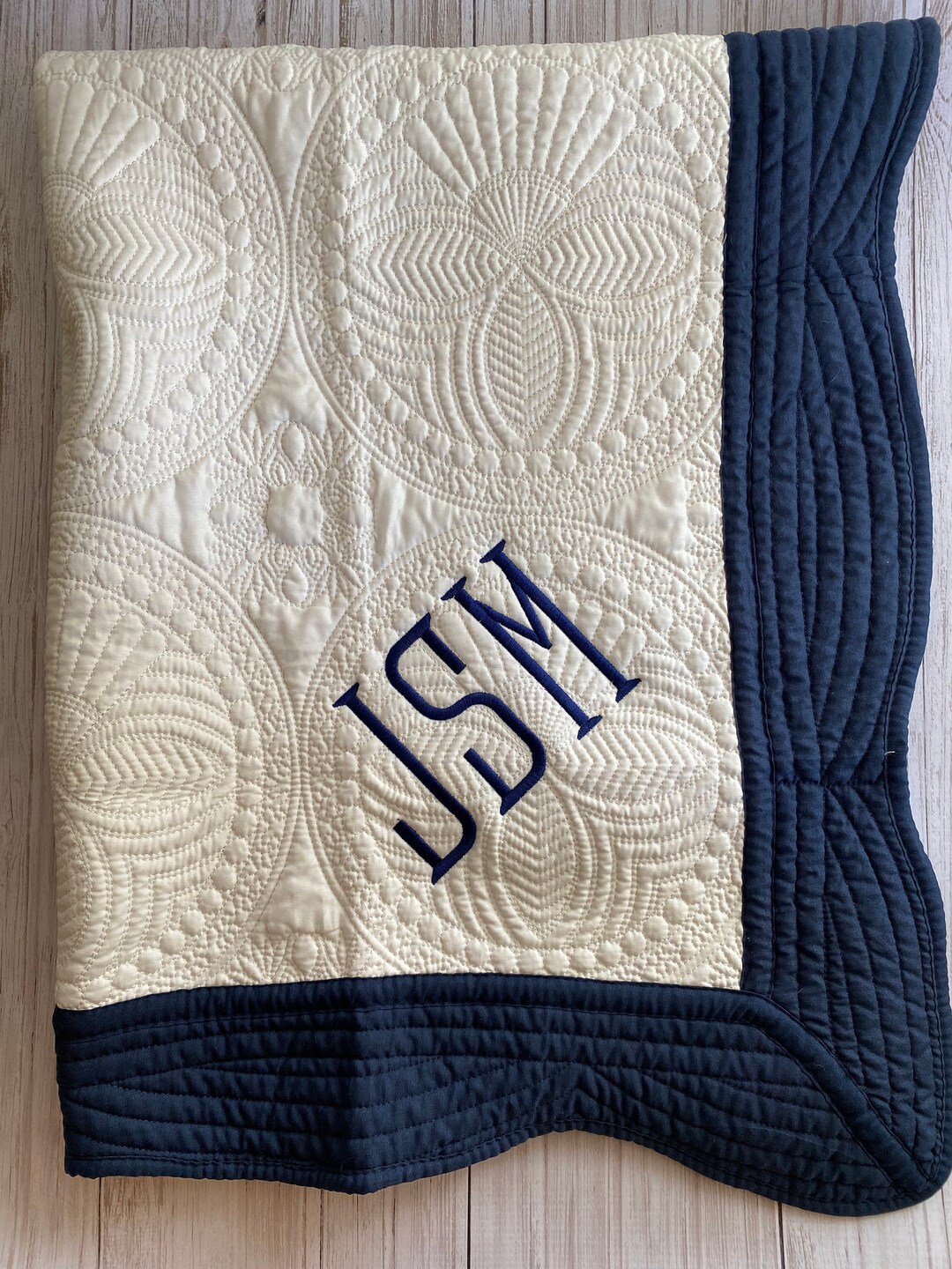 Monogrammed Baby Boy Quilt: Heirloom Cotton Keepsake - Etsy