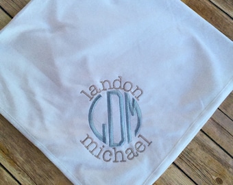 Monogrammed Receiving Blanket - Etsy