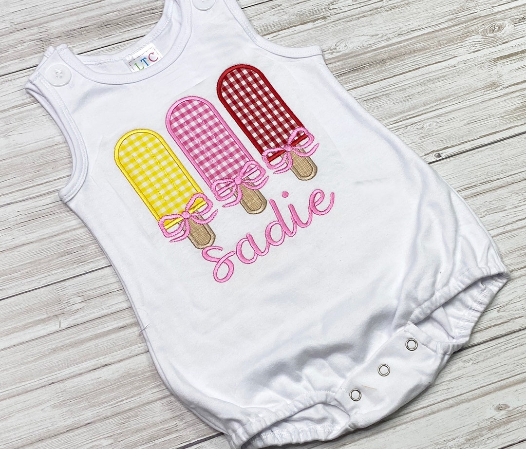 Girls Popsicle Summer Bubble / Personalized Summer Bubbler Romper ...