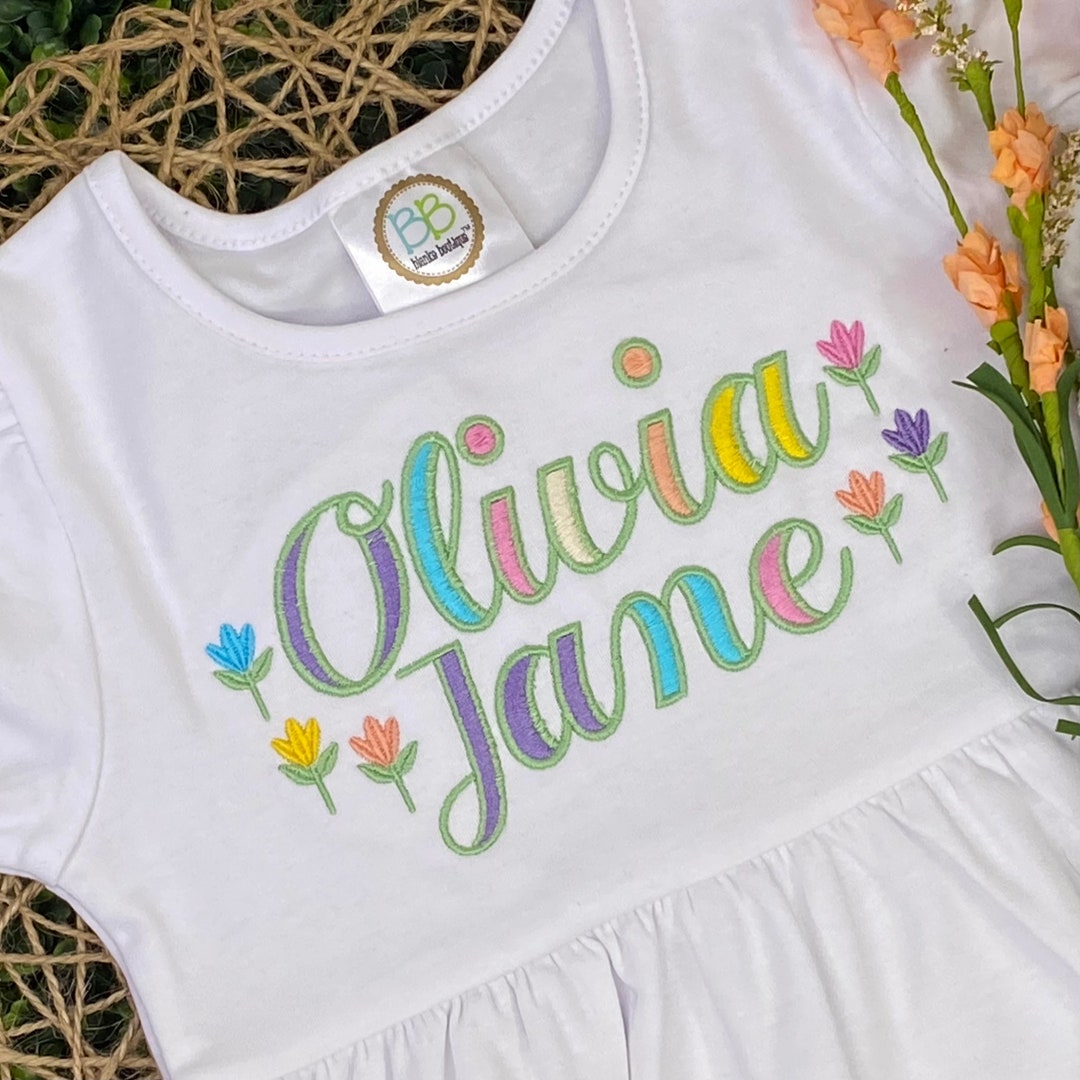 Personalized Girl Ruffle Dress / Name Dress / Ruffle Shirt ...