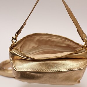 Small Gold Leather Bag, Evening Gold Bag, Wedding Bag, Small Golld ...