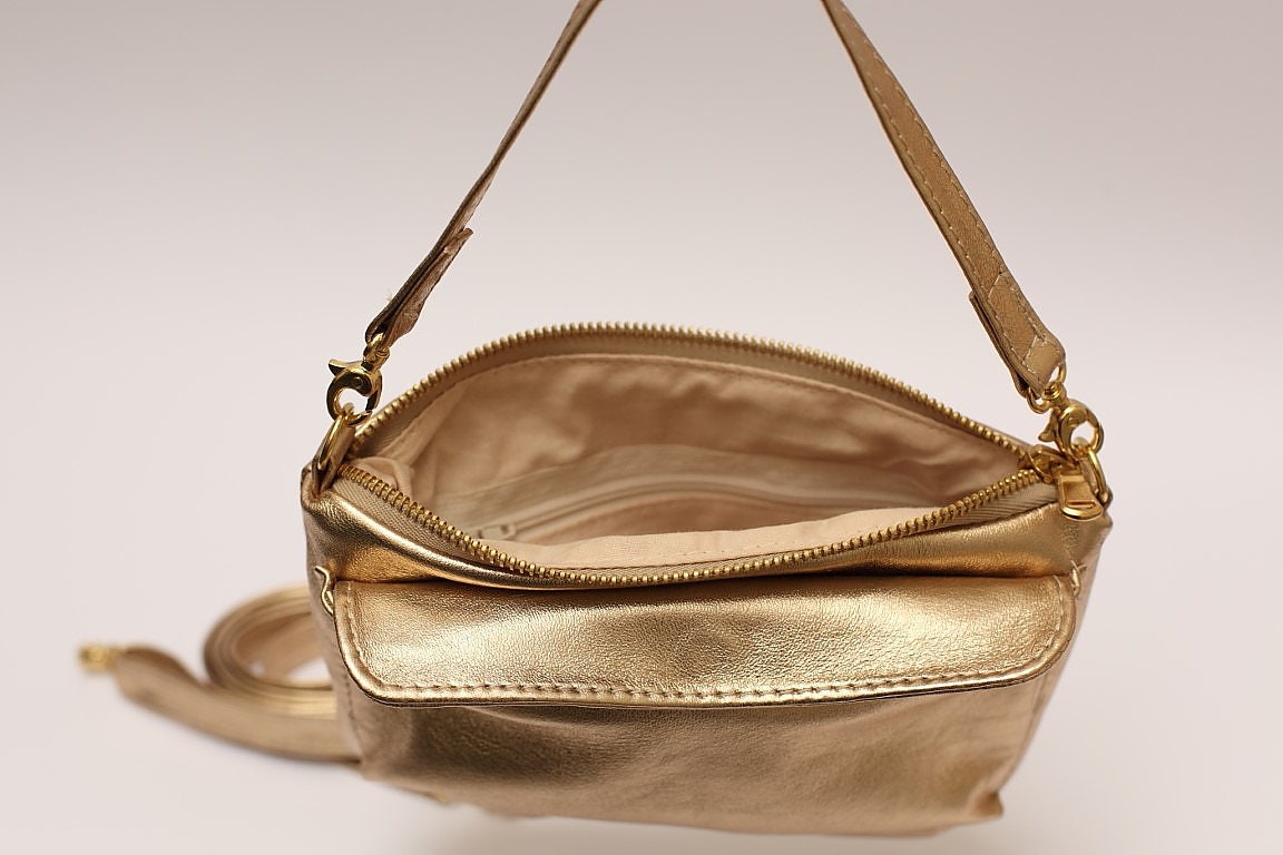 Small Gold Leather Bag Evening Gold Bag Wedding Bag Small - Etsy