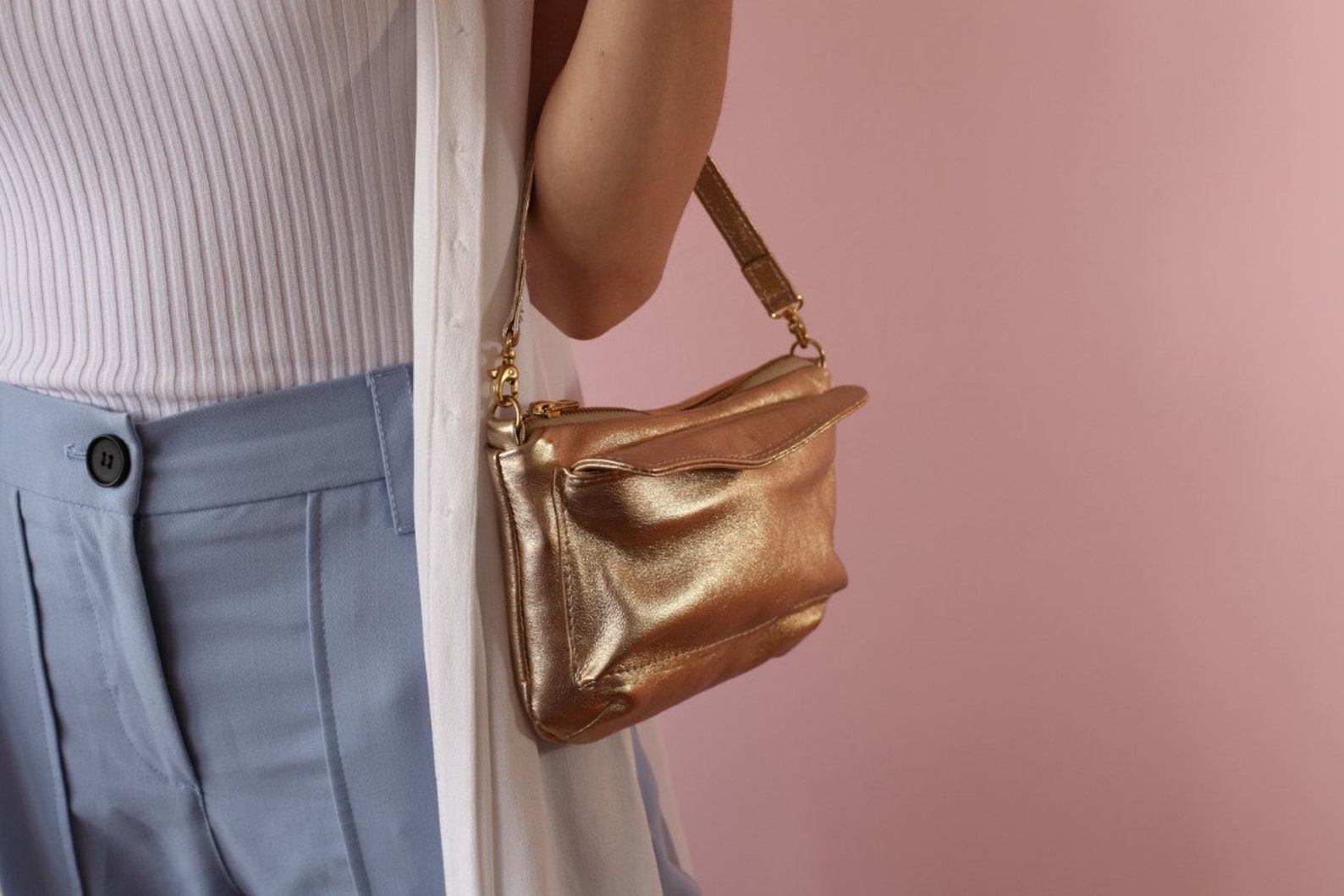 Small Gold Leather Bag Evening Gold Bag Wedding Bag Small - Etsy