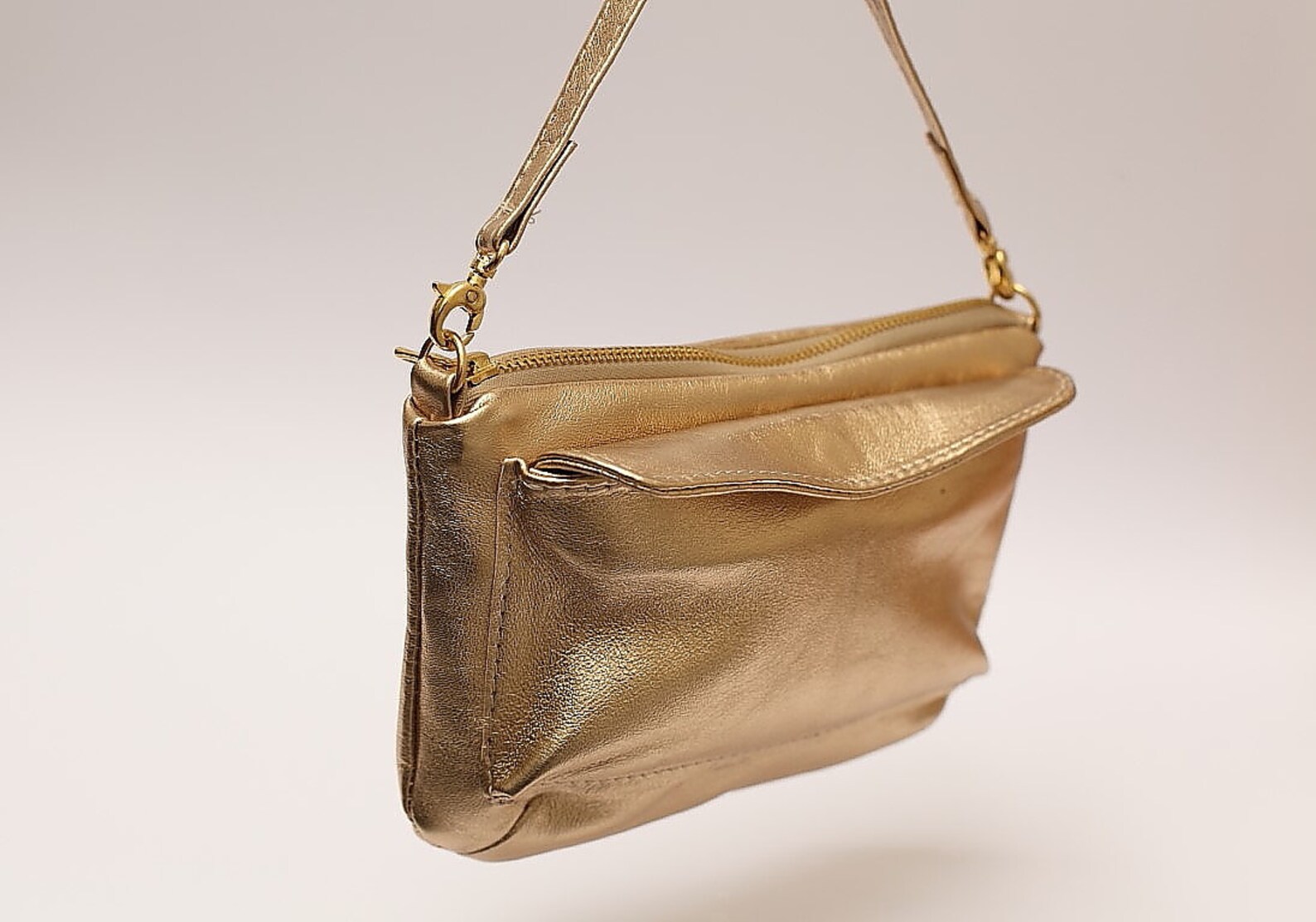 Small Gold Leather Bag Evening Gold Bag Wedding Bag Small - Etsy