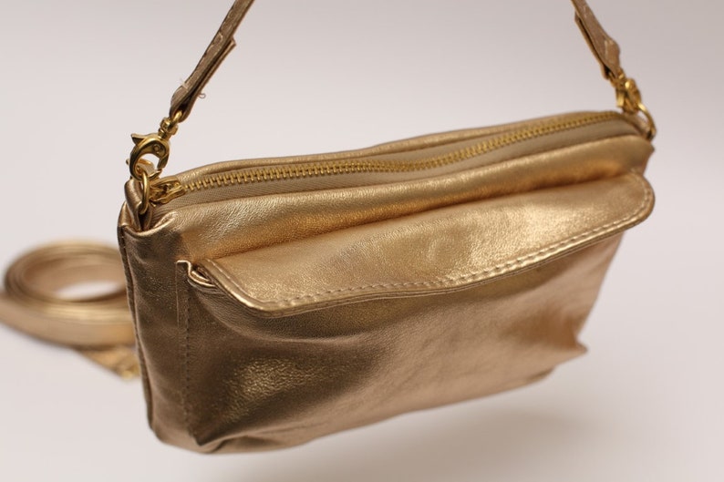 Small Gold Leather Bag Evening Gold Bag Wedding Bag Small - Etsy