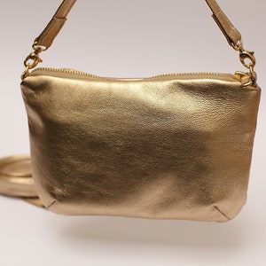 Small Gold Leather Bag, Evening Gold Bag, Wedding Bag, Small Golld ...