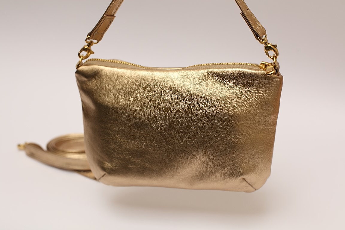 Small Gold Leather Bag Evening Gold Bag Wedding Bag Small - Etsy