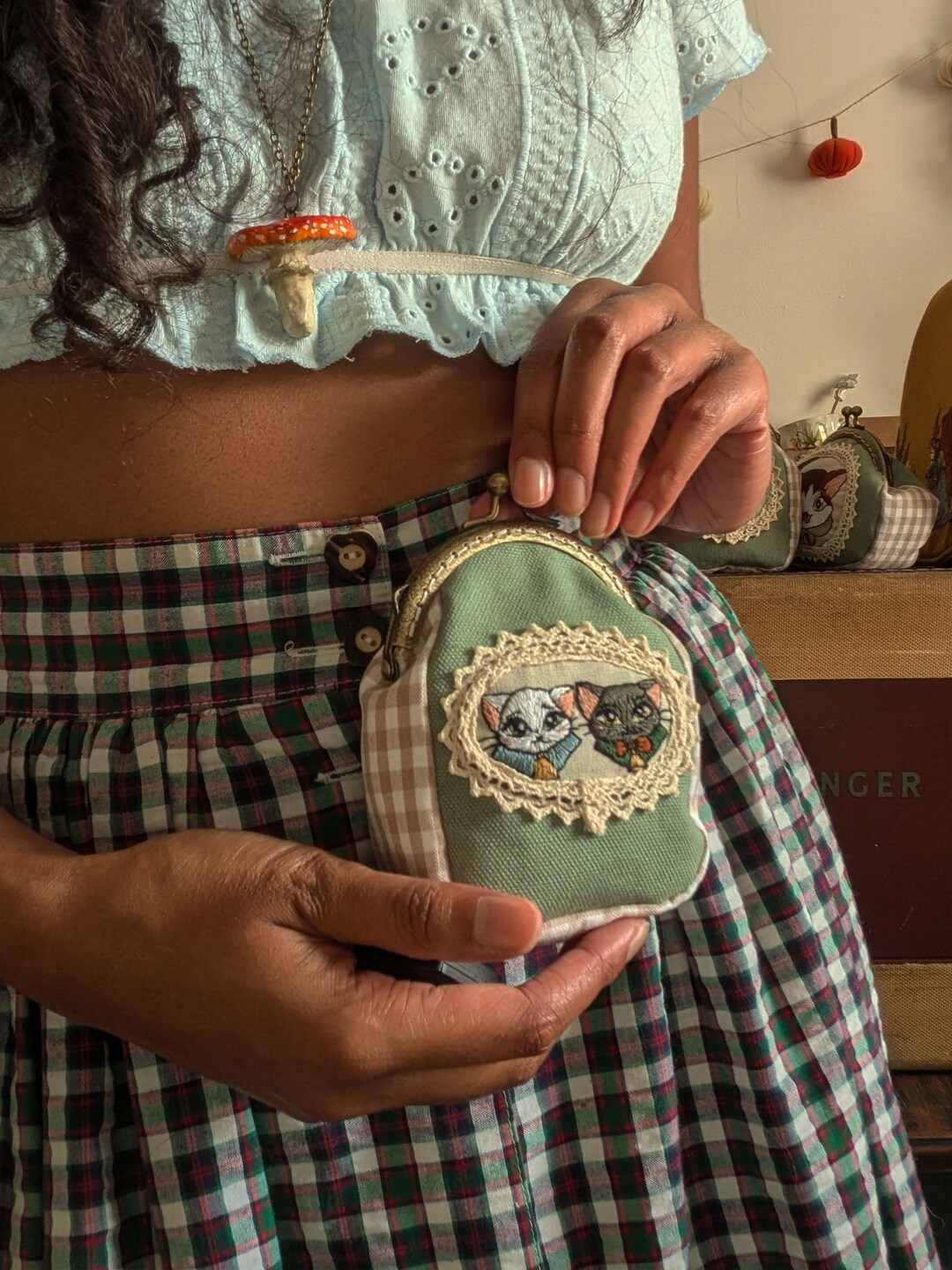 Handmade Cottage Core Style Cat Coin Purse. Custom Cat Fur Colours ...