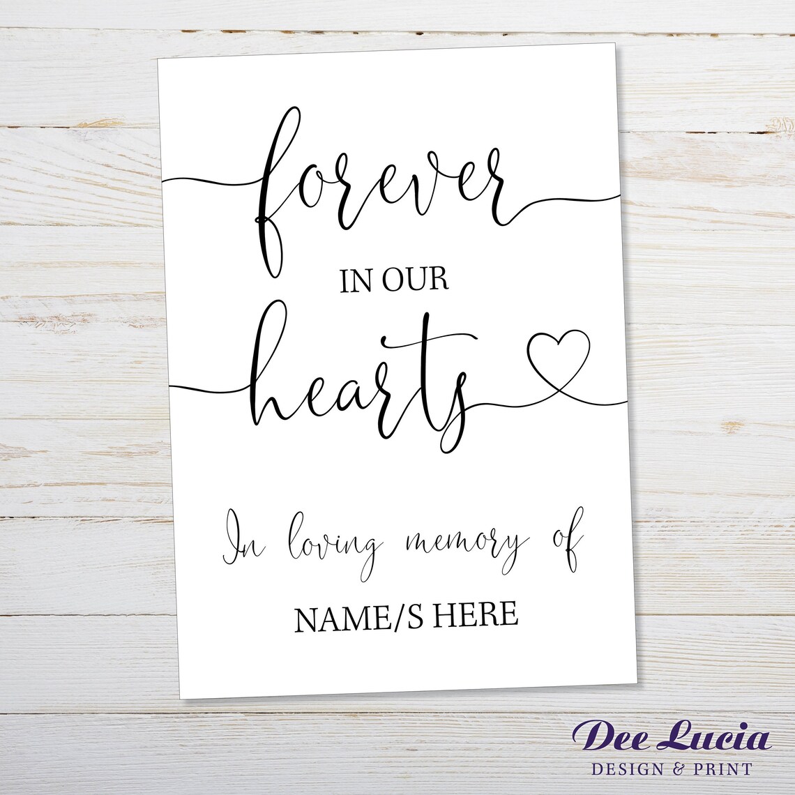 In Loving Memory Sign. Custom Printed Sign Mounting | Etsy