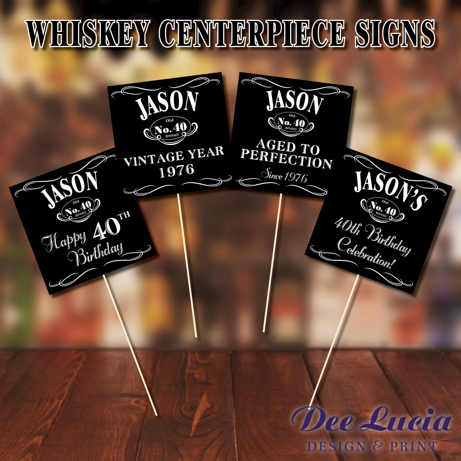 Whiskey Theme Centerpiece Signs | Etsy