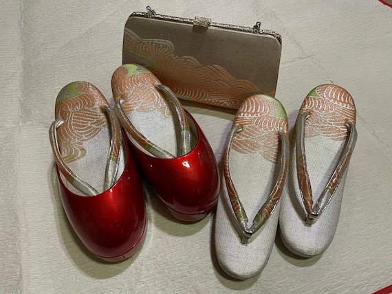 Vintage Traditional Japanese Rain and Snow Zori set f… - Gem