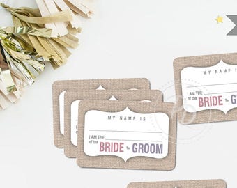 Name Tags Shabby Chic Burlap Printable Event Wedding | Etsy