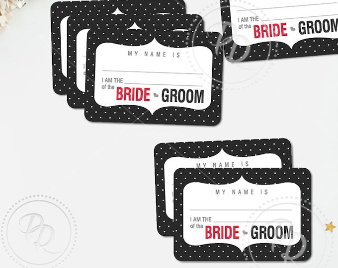 Name Tags Vintage Classic Printable Event Wedding Engagement Party ...