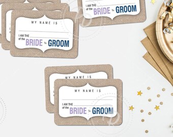 Name Tags Shabby Chic Burlap Printable Event Wedding | Etsy