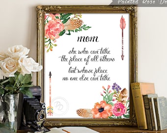 Art Print Mother Quote Mothers Day Gift Birthday Mom Floral | Etsy