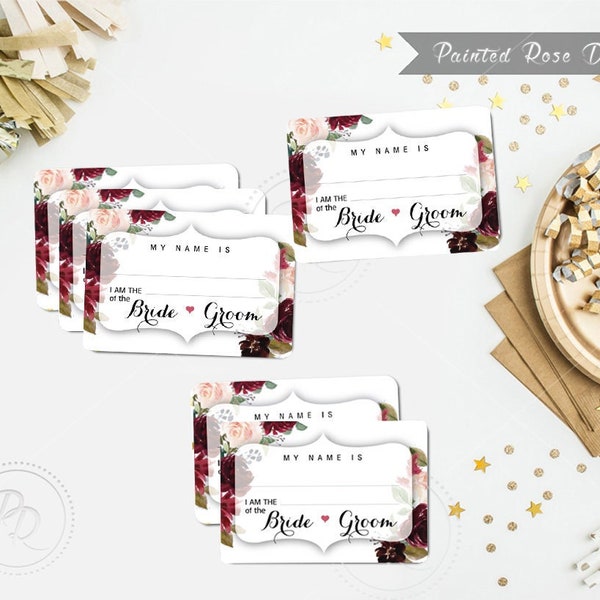 Floral Name Tag Template - Etsy