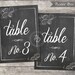 Table Numbers Chalkboard Rustic Script Digital Printable - RCS - Etsy