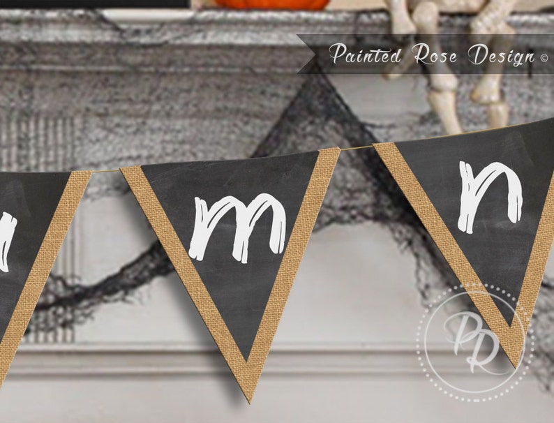 Autumn Fall Pennant Flag Banner Chalkboard Burlaptriangle Bunting - ILF ...