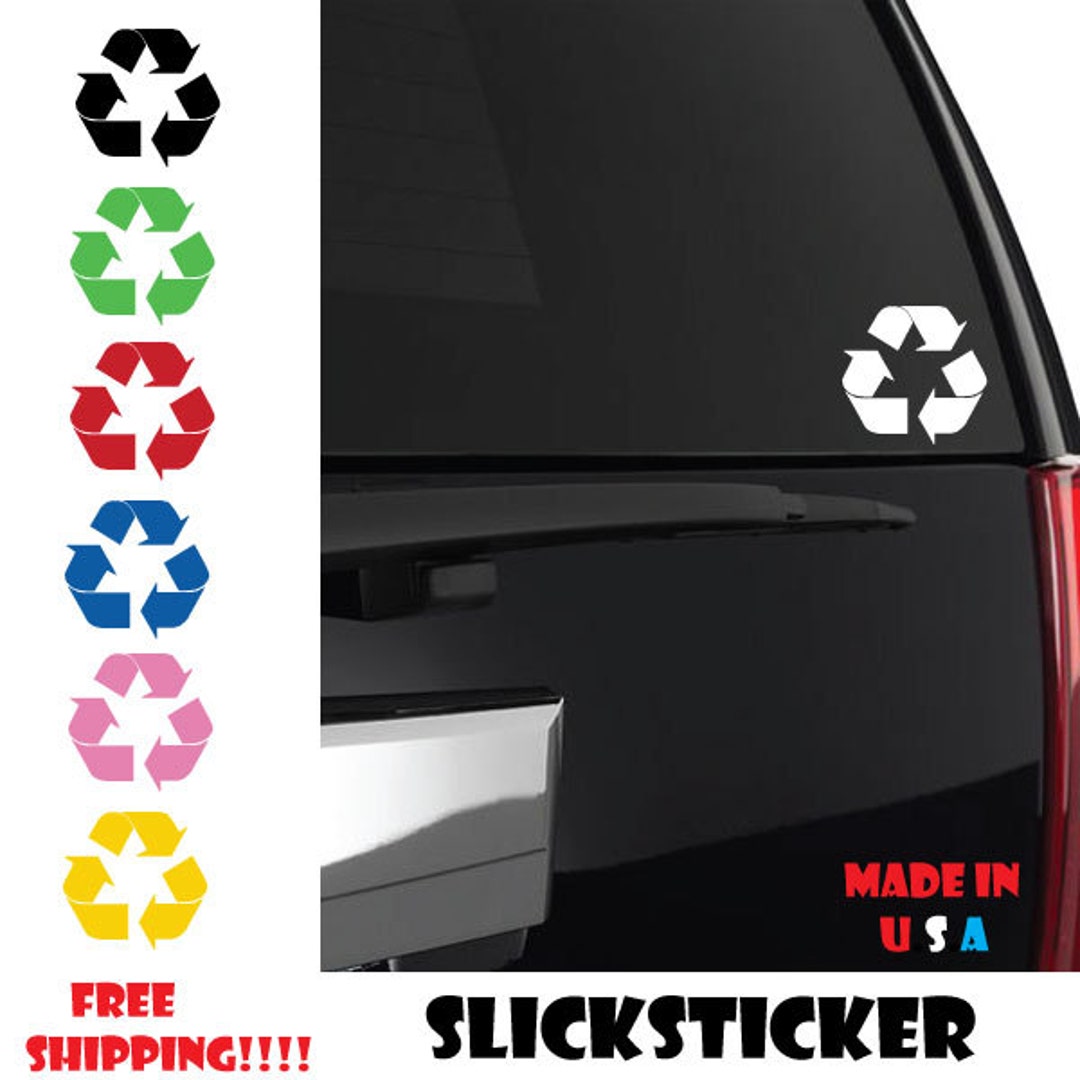 Recycling Symbol Green Bumper Sticker Window Laptop Car Decal Vinyl ...