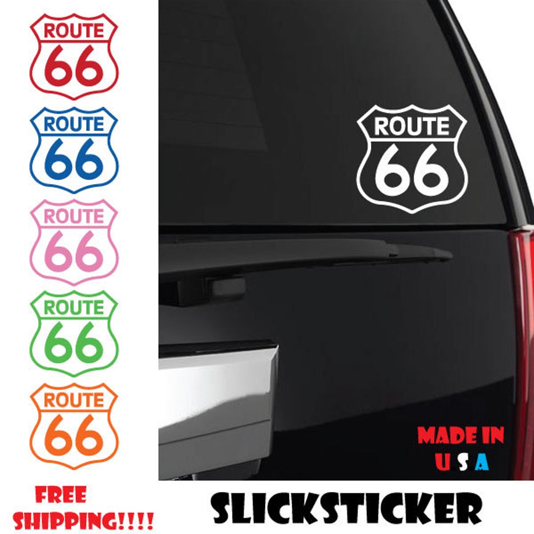 Route 66 Sticker, Route 66 Decal, Route 66, Route 66 Stickers, Route 66 ...