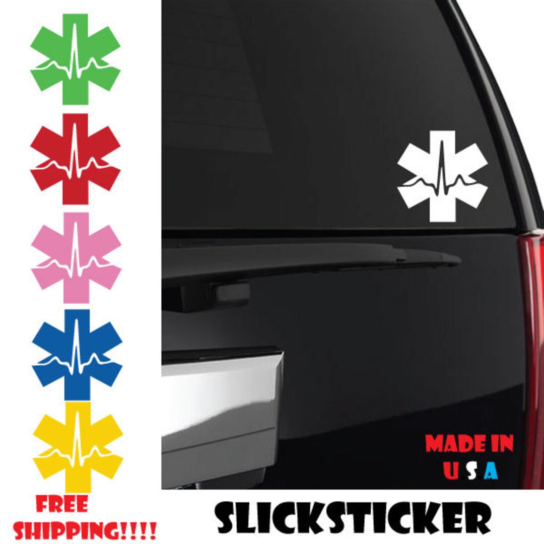 EMT Cardiac Decal Ambulance Paramedic Medical Doctor Nurse Medic Pride ...